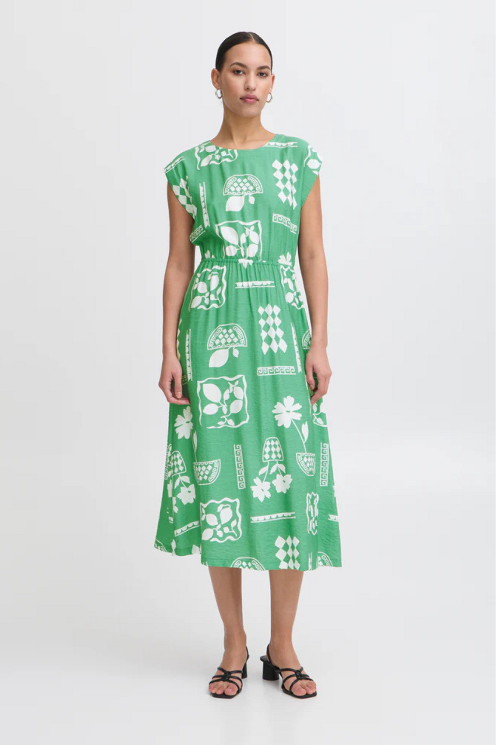 ICHI Yetta Midi Cut Out Dress - Green – The Cope