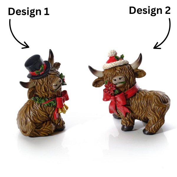 LANGS Christmas Highland Cow Figurine 19cm – The Cope