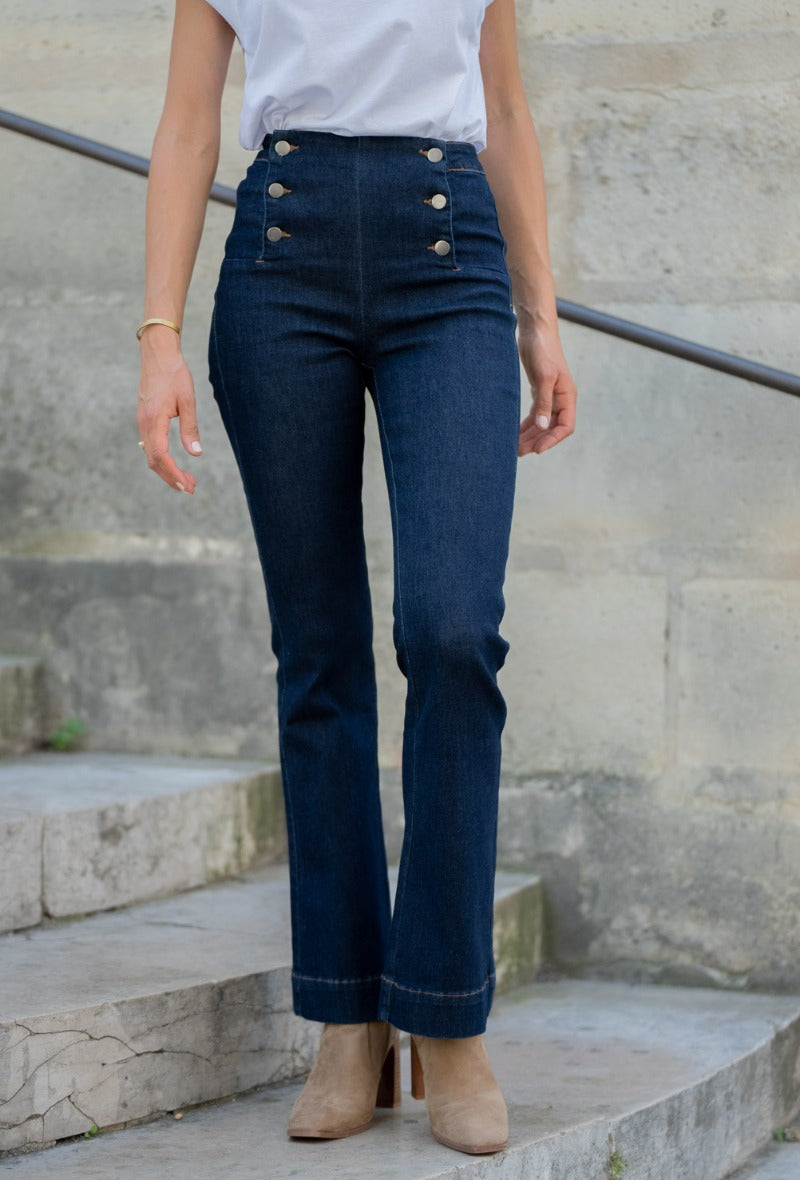 COPE CLOTHING : Flare jeans - Navy – The Cope